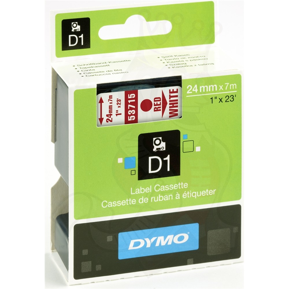 Dymo 53715 D1 Labels - 24mm Red On White tape - Best UK Prices